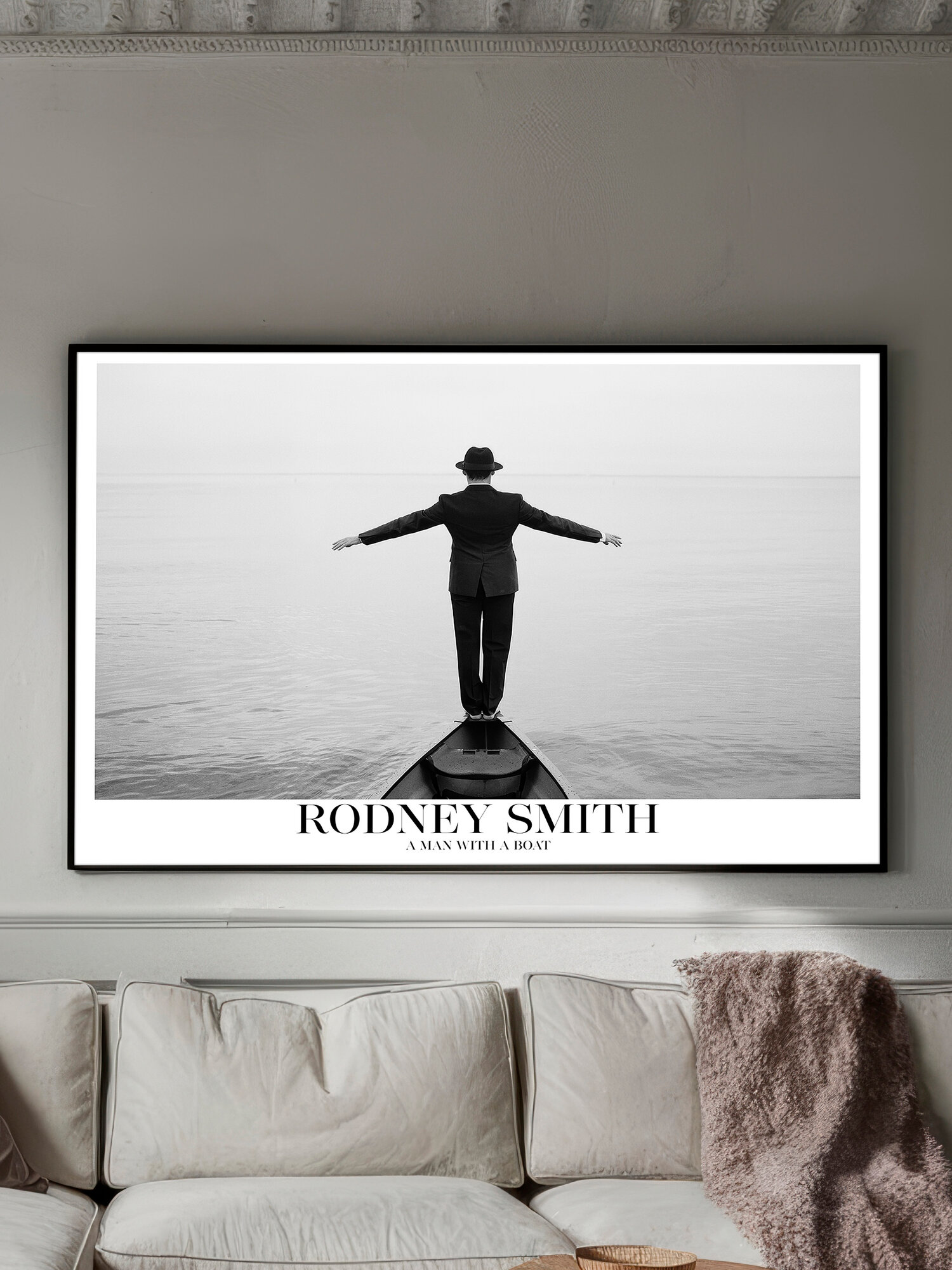 Постер Родни Смит - Человек и лодка, 30х40, фотография для интерьера Casa Paterna черно-белый
