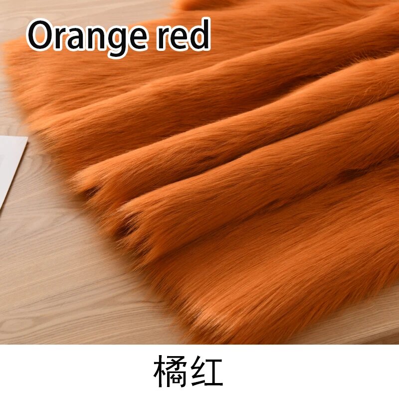 Искусственный мех лисы SMTA, 5 см, 180 см Оранжевый, 100CM X 180CM, jlby018