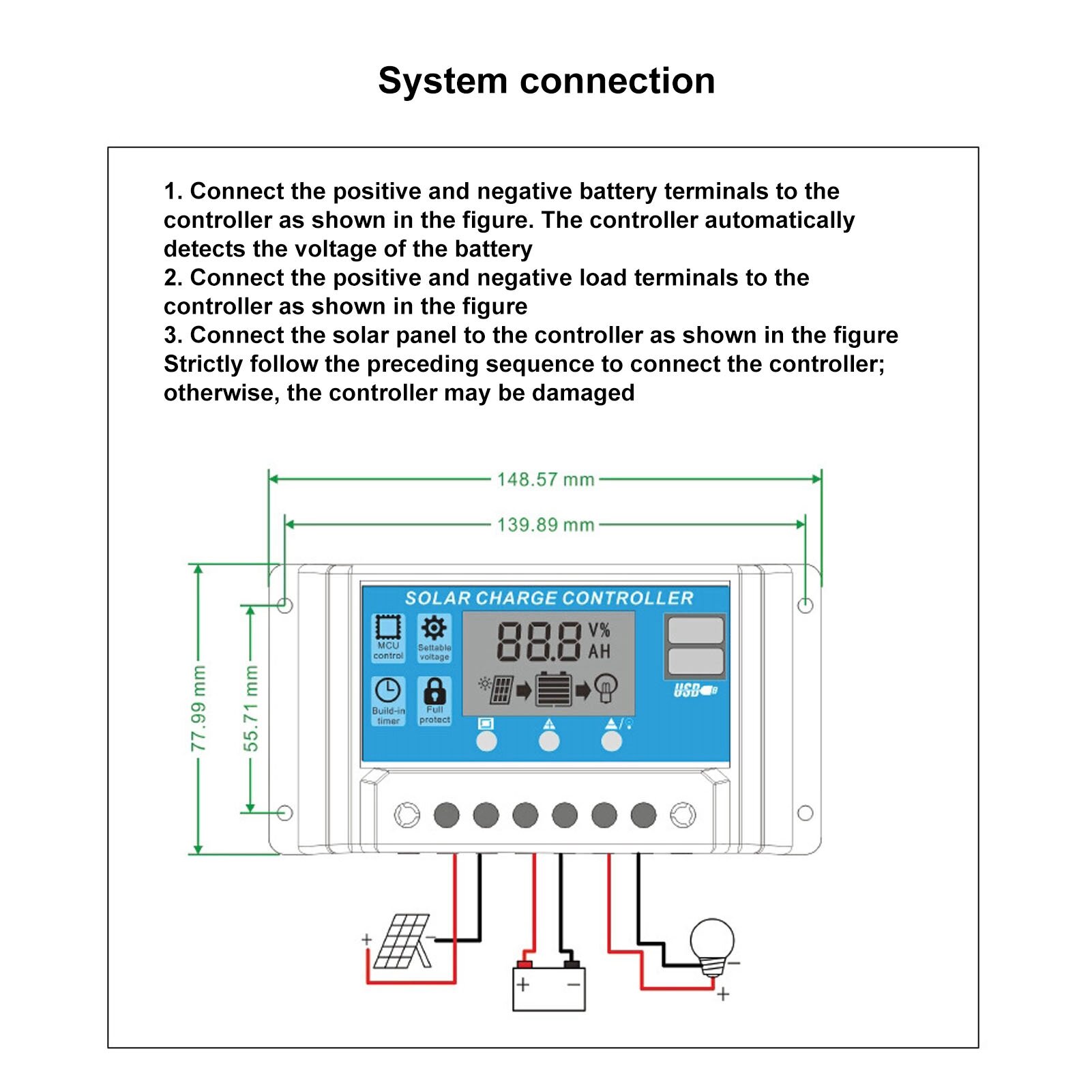 Портативный комплект солнечной энергии, инвертор от 12 В до 220 В, 30 А, 12 В, 24 В, контроллер заряда солнечной батареи, 18 Вт, 18 В, солнечная панель