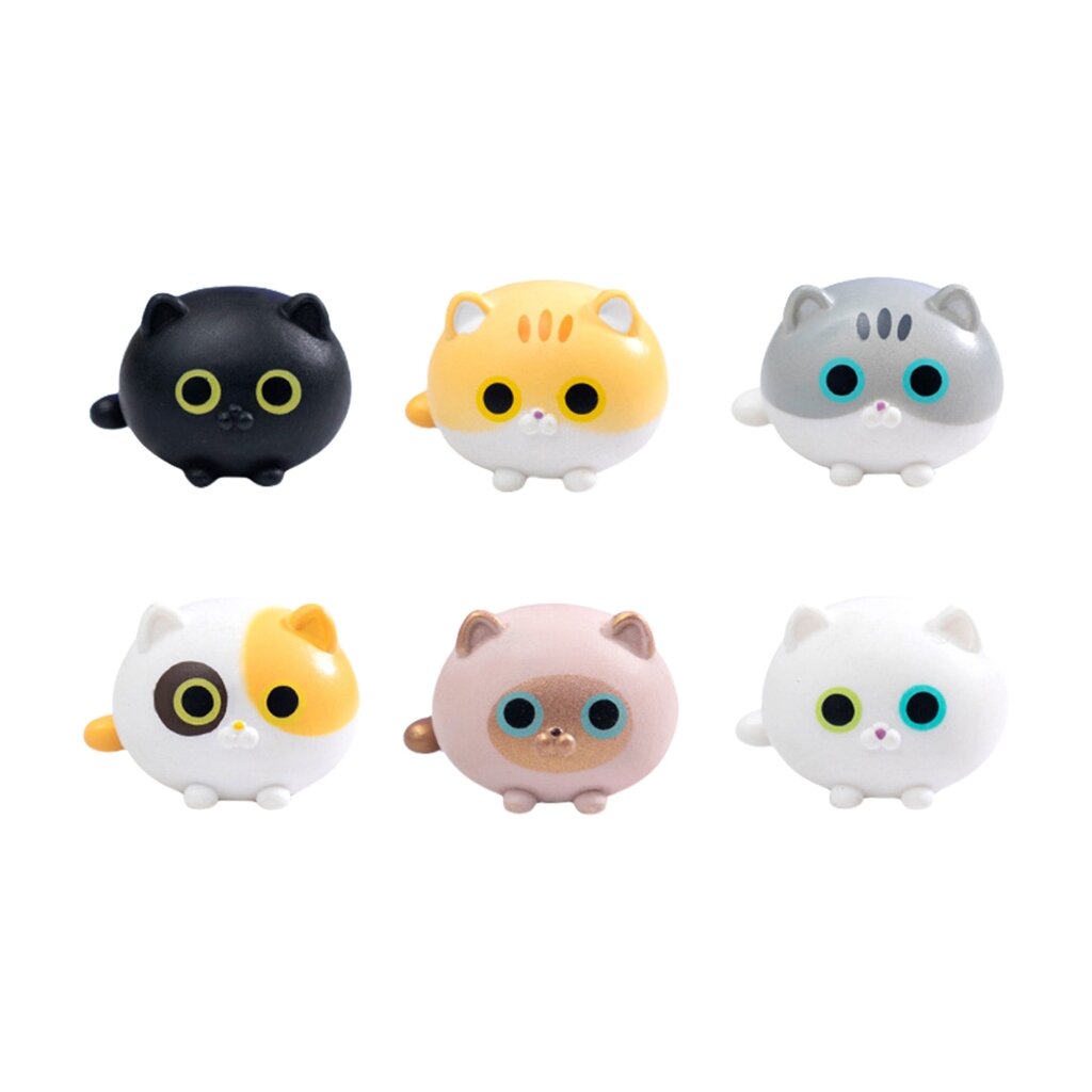 1 набор из 6 микро-пейзажей с милыми тремя цветочными сине-белыми кошачьими бобами, милое украшение рабочего стола