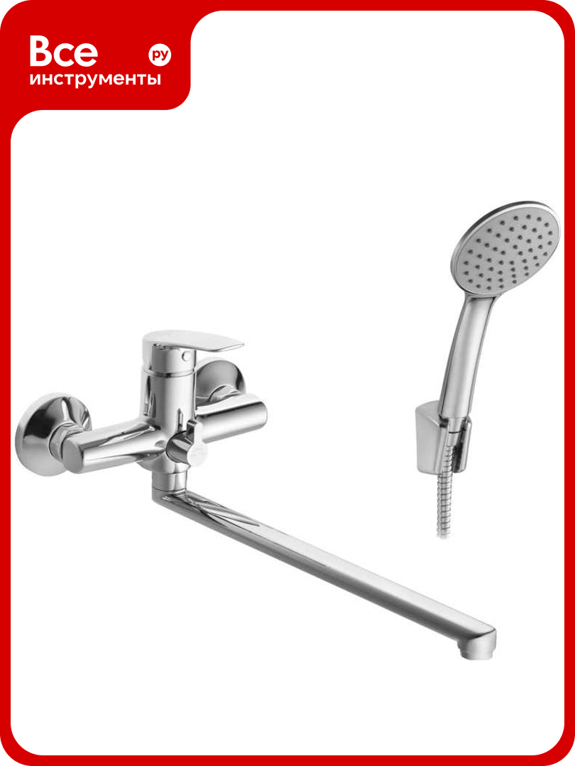 Смеситель для ванны и душа Santek Марион с длинным изливом, с аксессуарами, ванны с душем