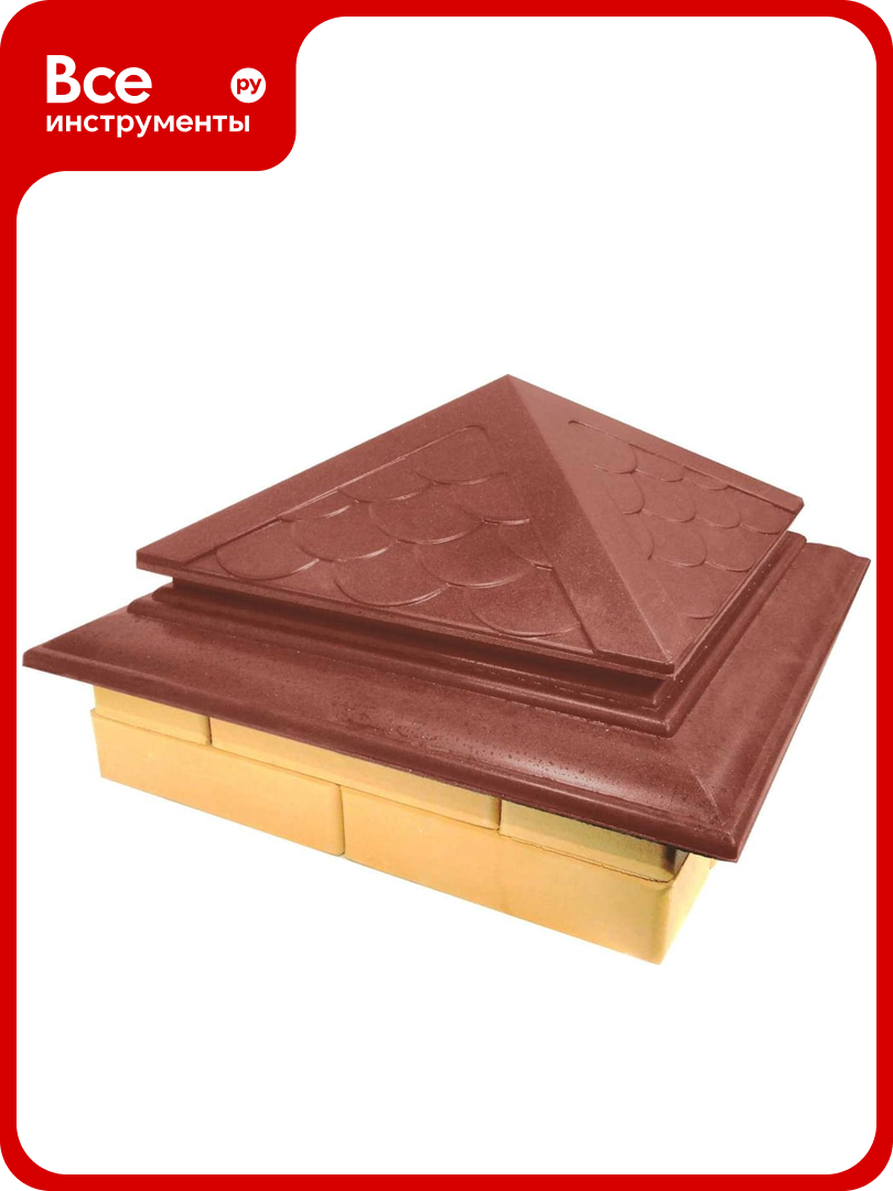 Колпак на столб забора ООО ТК "Титан" Тетто Элит Чешуя (513x385 мм; вишня) 535621ЧВЭ, защищенная