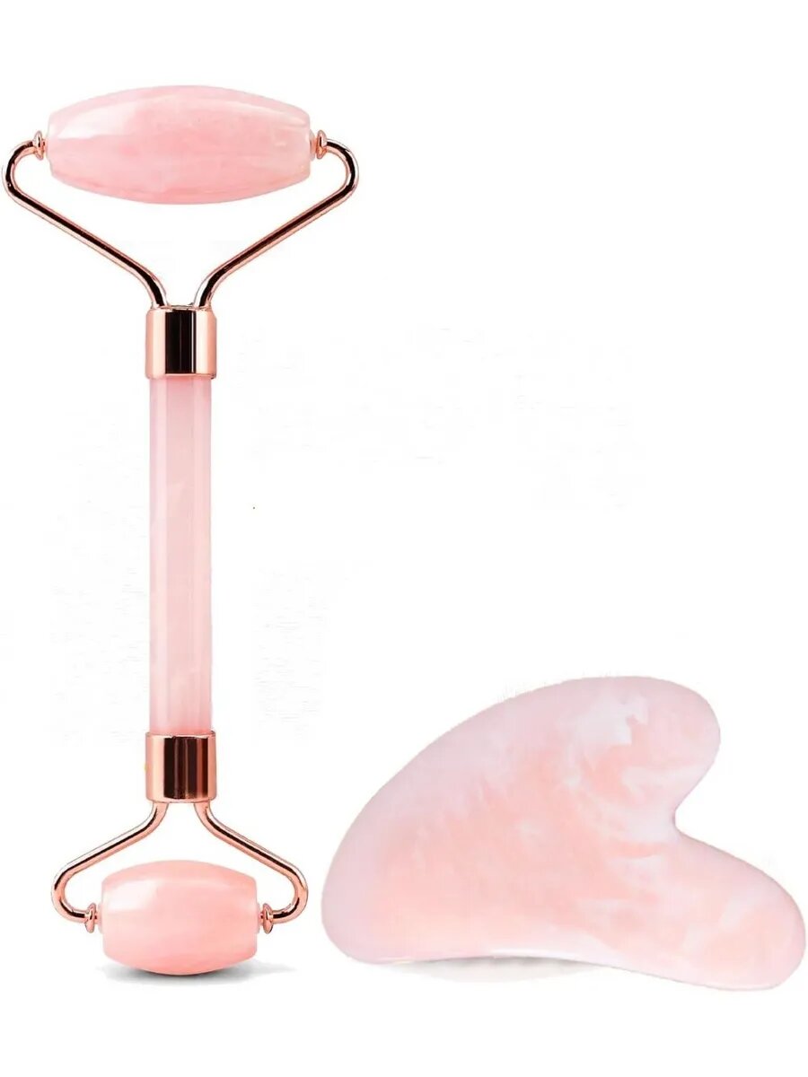 Набор для массажа лица Gua Sha с роликами