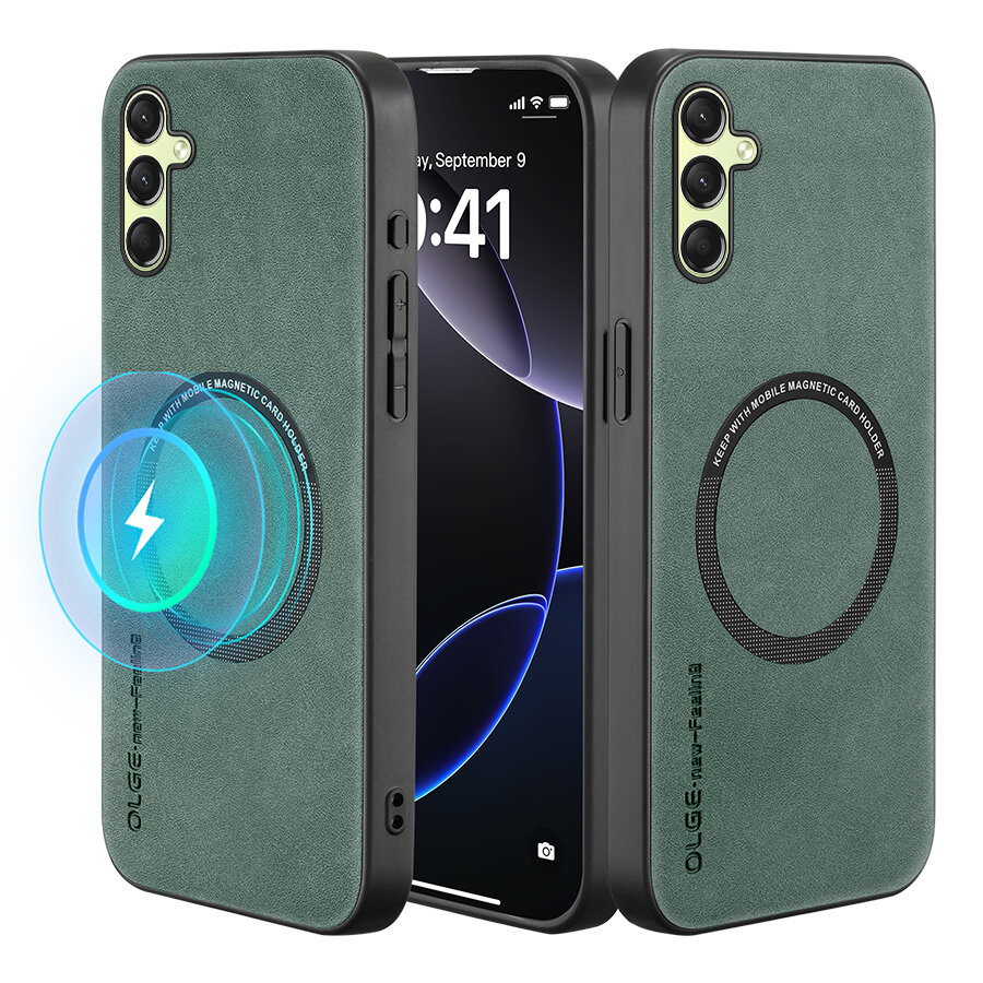 Чехол Для Samsung Galaxy A16/ Самсунг Галакси A16, soft touch, чехол-кардиомонитор, искусственная кожа, поликарбонат (PC), защита камеры, ударопрочный, усиленные углы, Samsung, Samsung Galaxy A16, green,