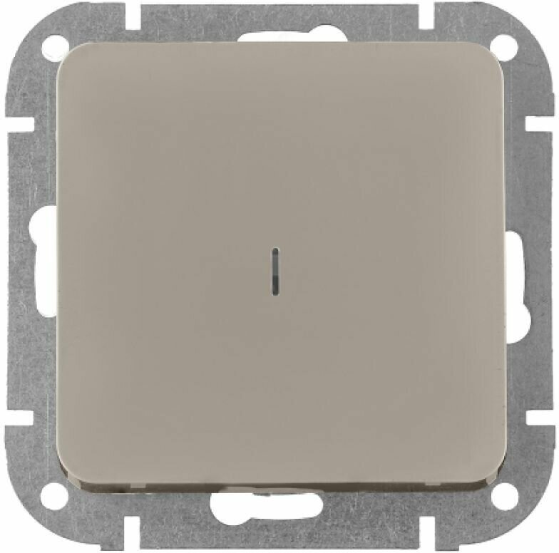Выключатель одноклавишный cкрытый с подсветкой BYLECTRICA Astrum песочный (С1 10-3507 песочн)