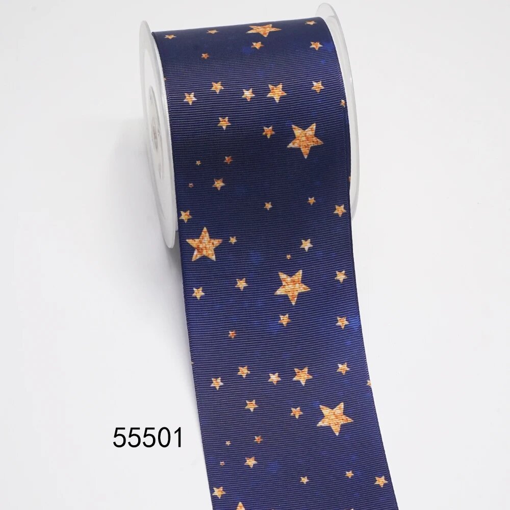 Лента репсовая полушелковая 10 ярдов топ ribbon Темно-синий, 55501, 38mm grosgrain 10Y