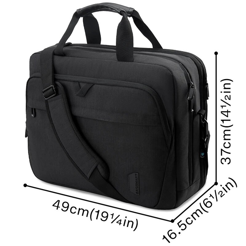 Сумка для ноутбука BAGSMART 17.3" расширяемая, черная