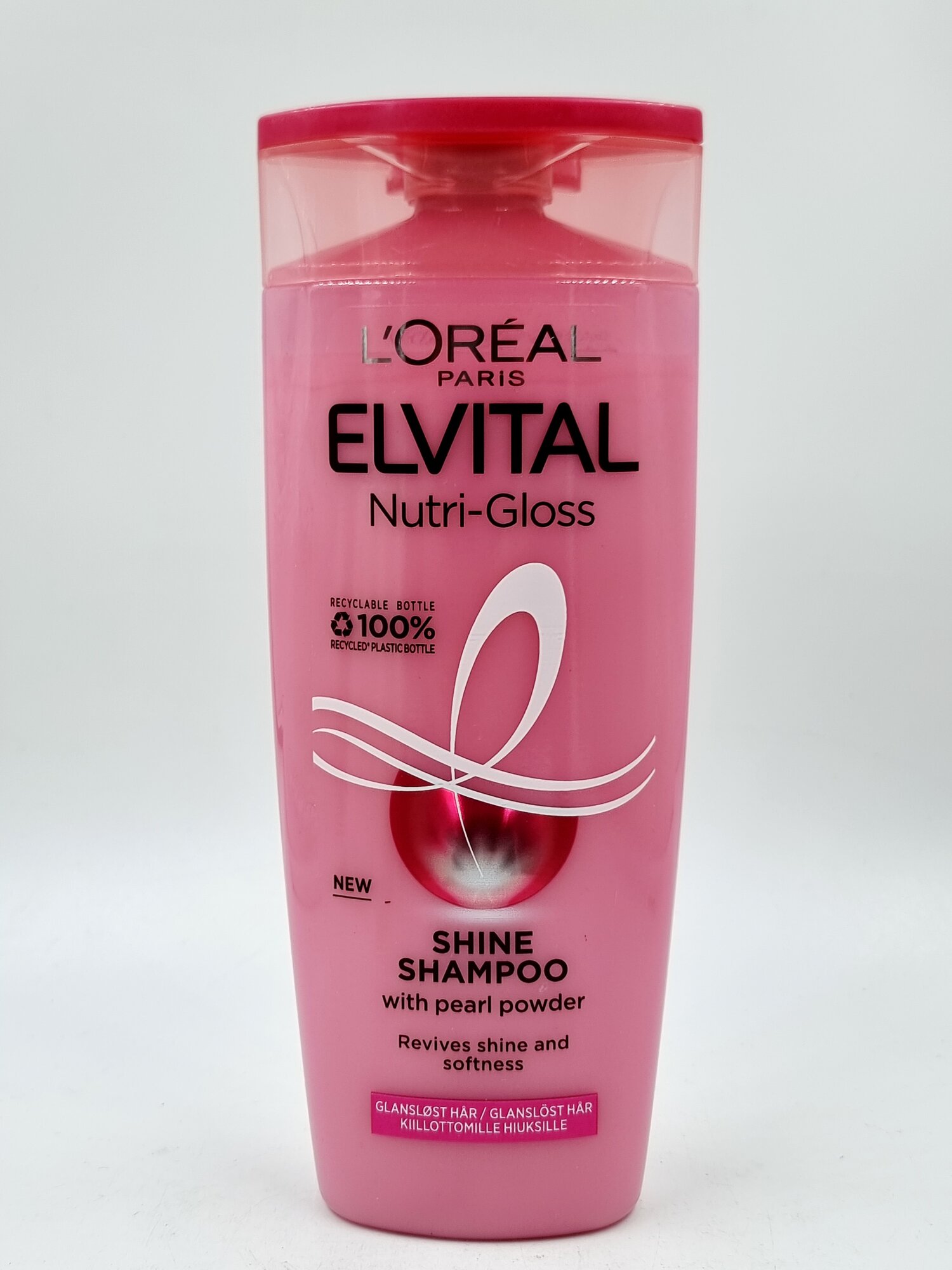 Шампунь L'Oreal Paris Elvital Nutri-Gloss Shine для придания блеска с перламутром 250 мл (Франция)