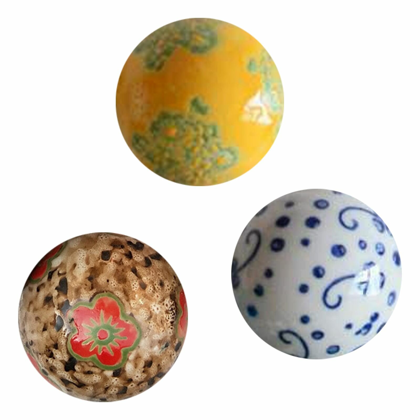 3 штуки Керамические плавающие шары с ручной росписью для украшения пруда