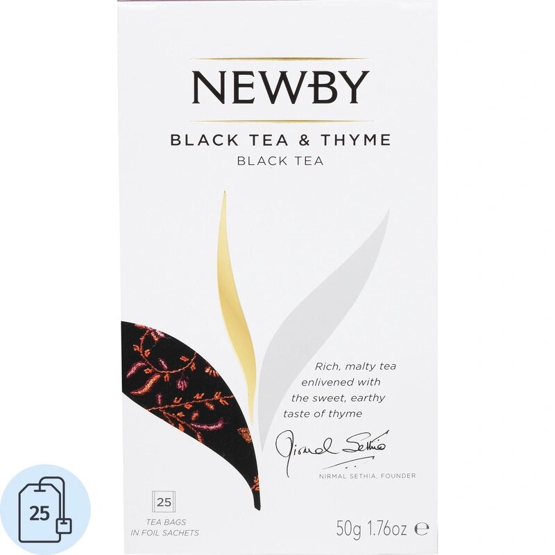 Чай черный Newby Black Tea & Thyme 25 пакетиков (чабрец)
