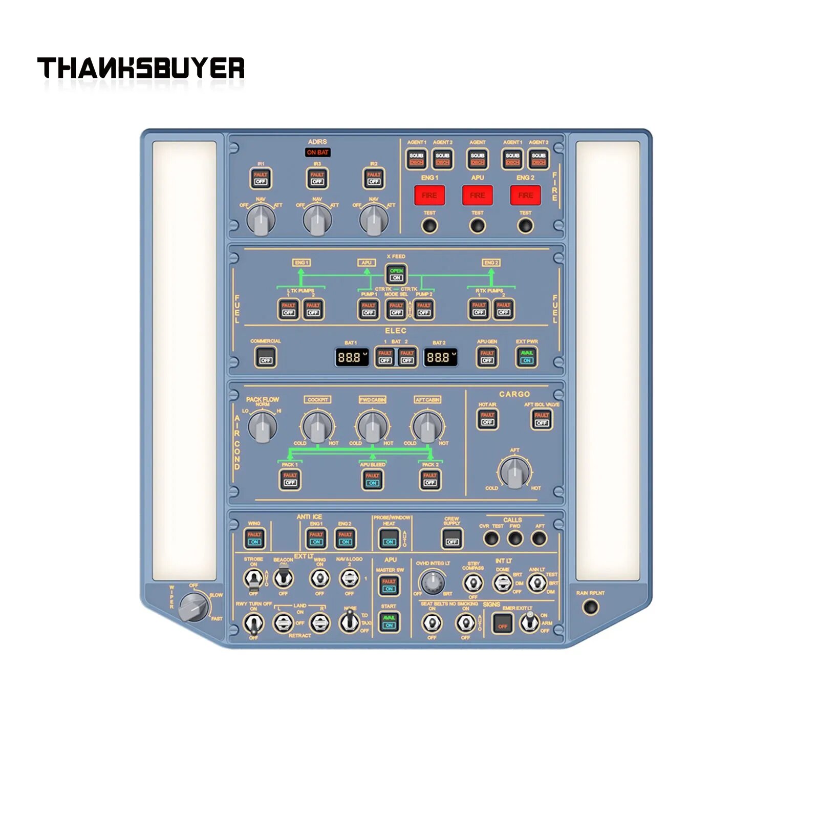 WINGFLEX Flight Simulator A320 Верхняя панель A320 Overhead Panel