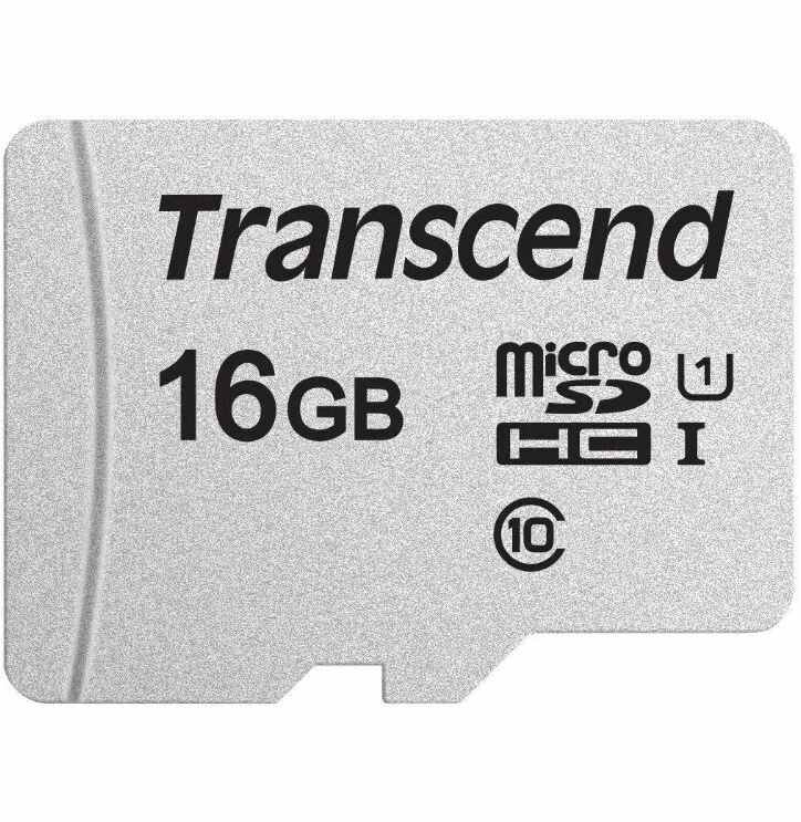 Карта памяти Transcend TS16GUSD300S microSDHC 16 ГБ (TS16GUSD300S) - Class 10, UHS-I U1, запись - 10 Мбайт/сек, чтение - 95 Мбайт/сек