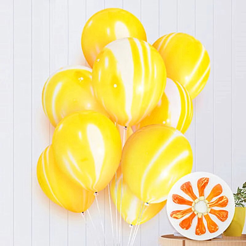 Мраморные латексные шары RIRAO 12 дюймов Желтый, 10pc gold