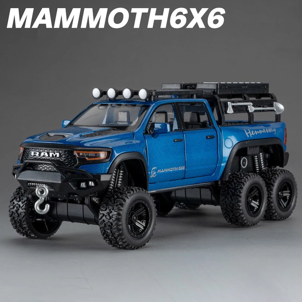 Модель пикапа Dodge RAM 1500 6x6 Синий 1:32