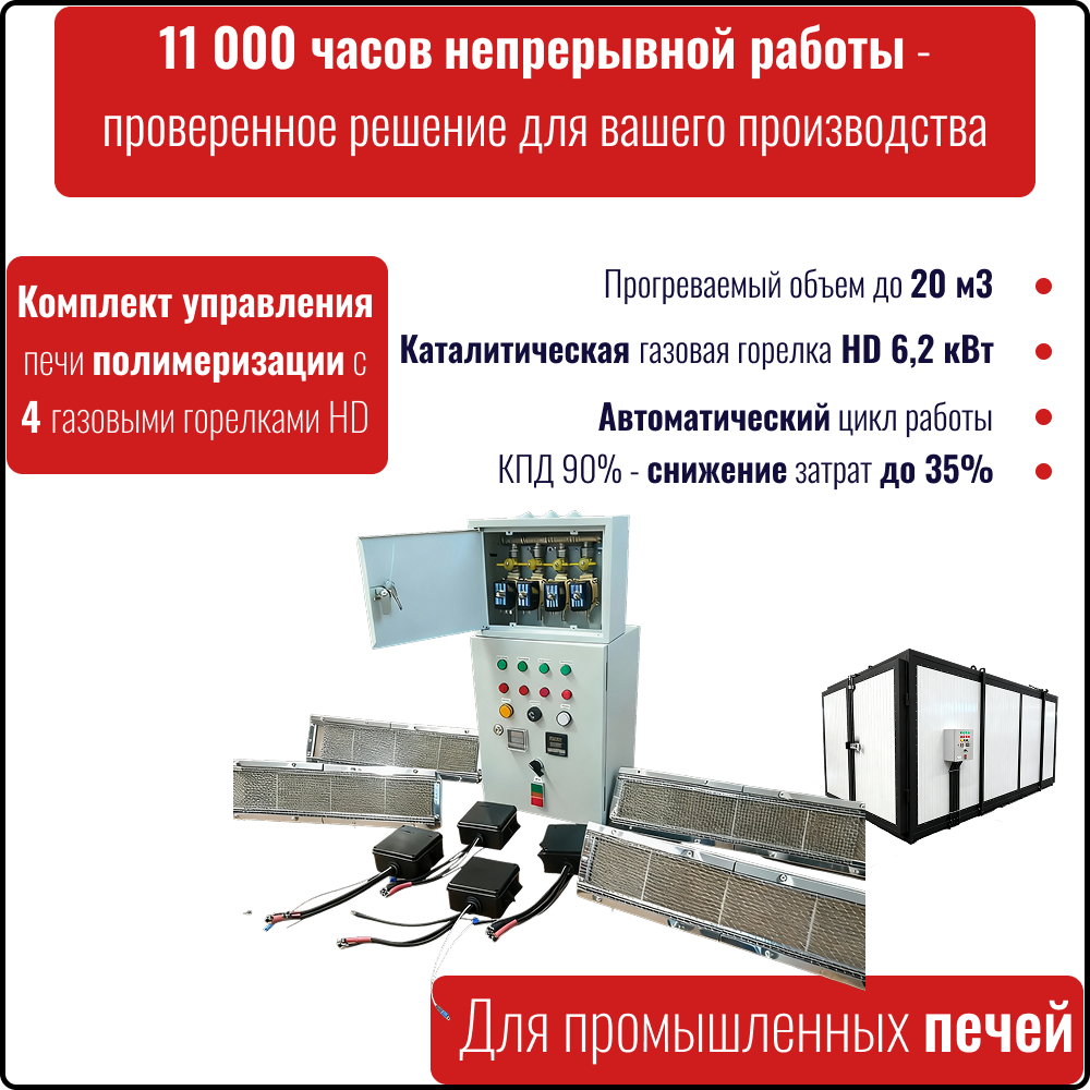 Комплект управления печи полимеризации на 4 газовые горелки HD 162