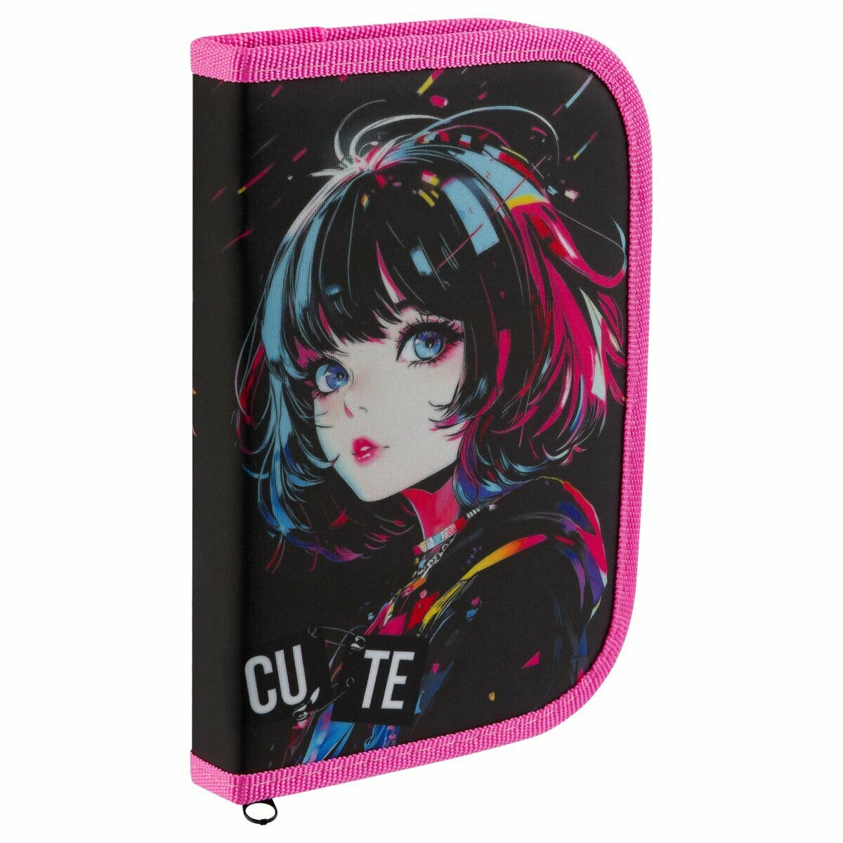 Пенал школьный 1 отделение ArtSpace "Anime Girl", доп. секция, ткань, 200x130мм (ПТ7-Л130002)