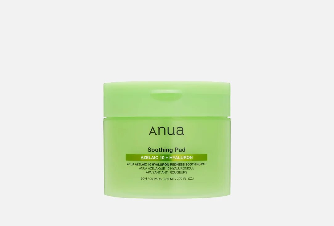 Успокаивающие пэды для лица ANUA Azelaic 10 Hyaluron Redness, 90 шт