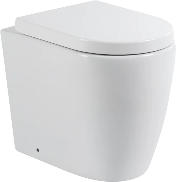 Унитаз приставной напольный BelBagno Marino BB105CBR с микролифтом, безободковый, без бачка, фарфоровый, антивсплеск, белый овальный