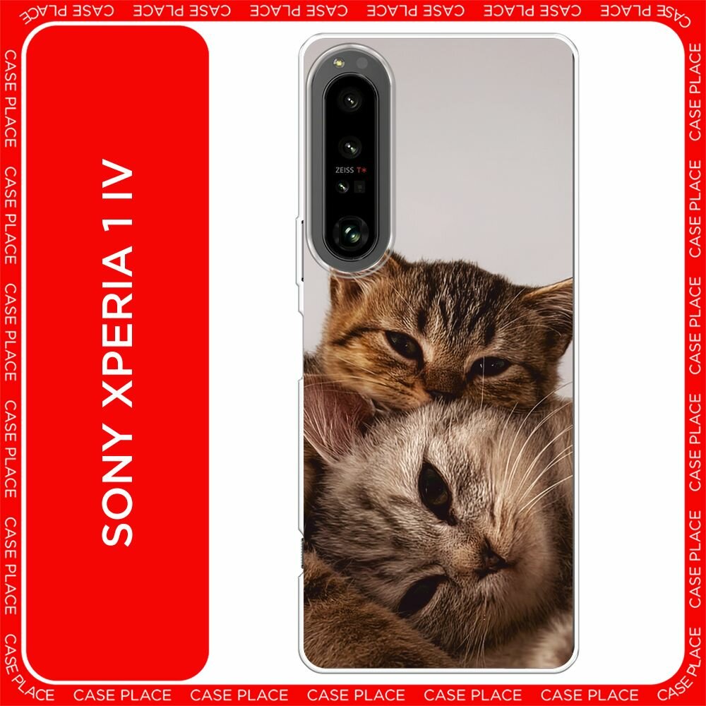 Чехол на Sony Xperia 1 IV / Сони Иксперия 1 IV с принтом "Нежные котята - 14 февраля"