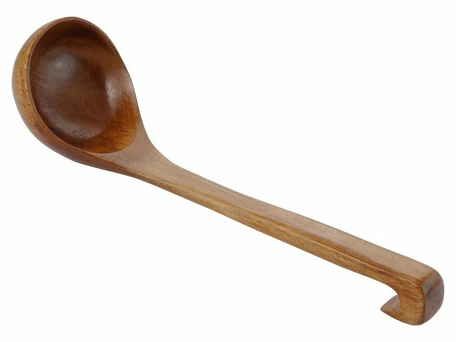 Деревянный половник 28см натуральное дерево светло-коричневый кухня