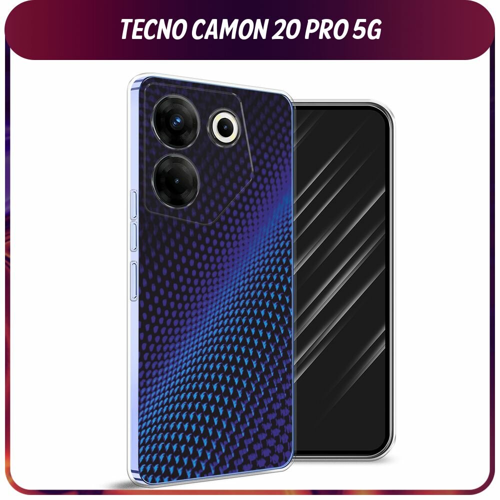 Чехол на Tecno Camon 20 Pro 5G / Текно Камон 20 Про 5G с принтом "Синий карбон"