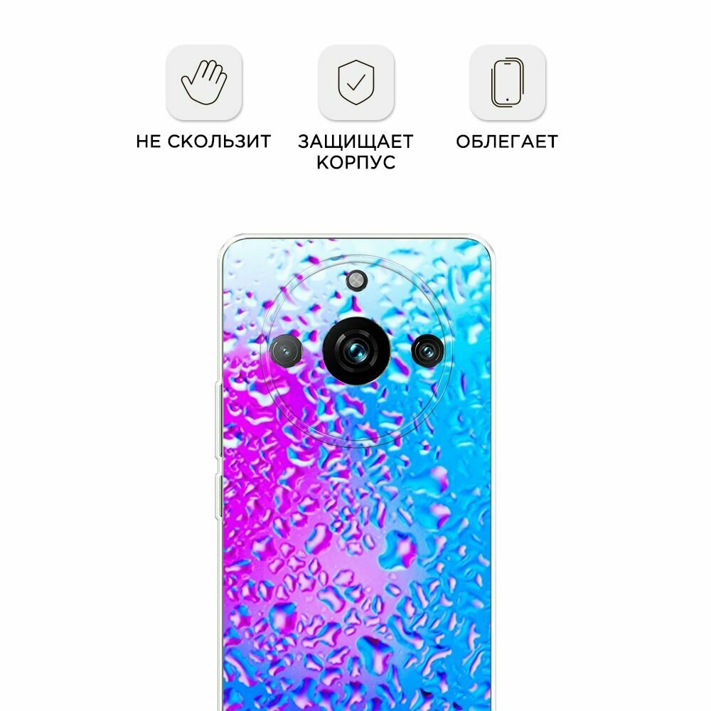 Чехол на Realme 11 Pro / Реалми 11 Про с принтом "Капли на стекле" — фото 1