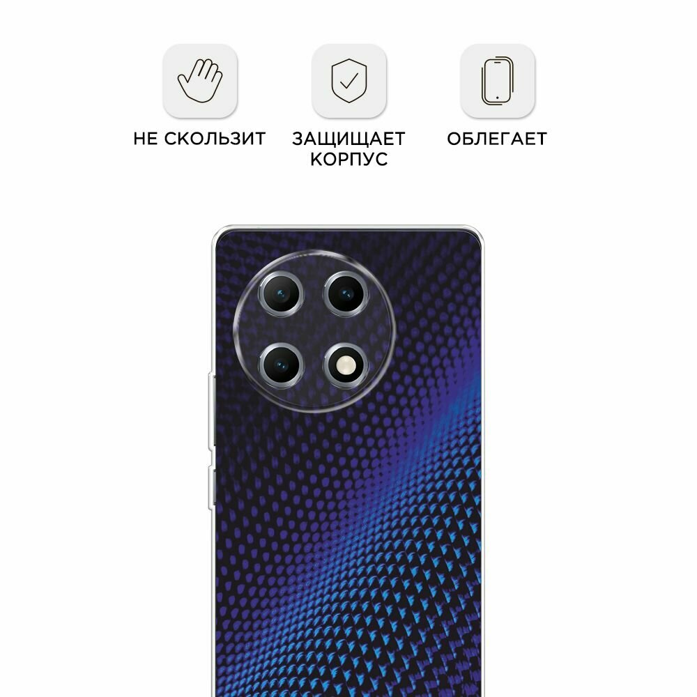 Чехол на Tecno Camon 30S / Текно Камон 30S с принтом "Синий карбон" — фото 1