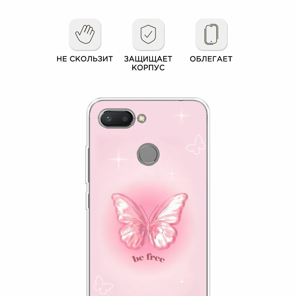 Чехол на Xiaomi Redmi 6 / Сяоми Редми 6 с принтом "Be free butterfly 1" — фото 1