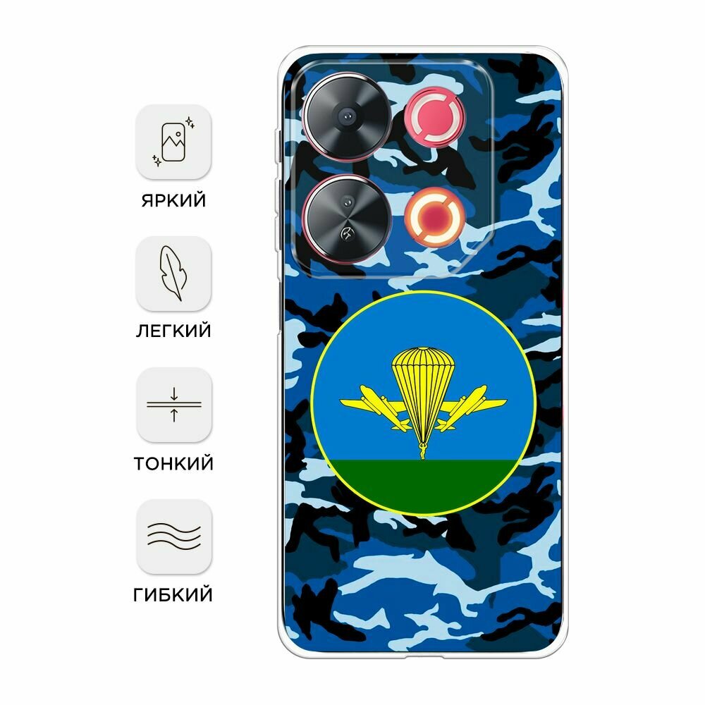 Силиконовый чехол на Itel P65 / Ител P65 с принтом "ВДВ камуфляж" — фото 1