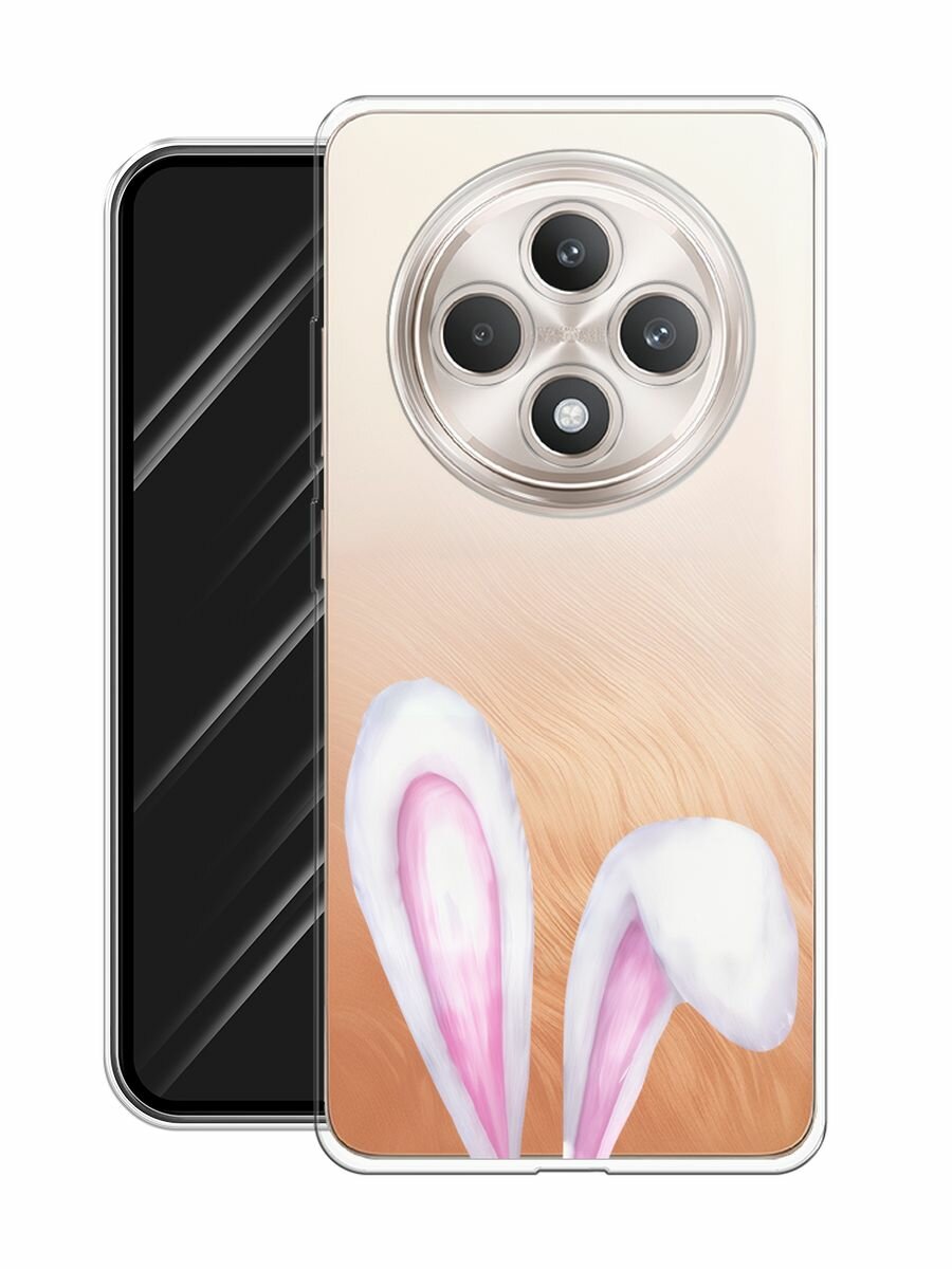 Чехол на Oppo Reno 12F / Оппо Рено 12F с принтом "Кроличьи уши 2", прозрачный — фото 1