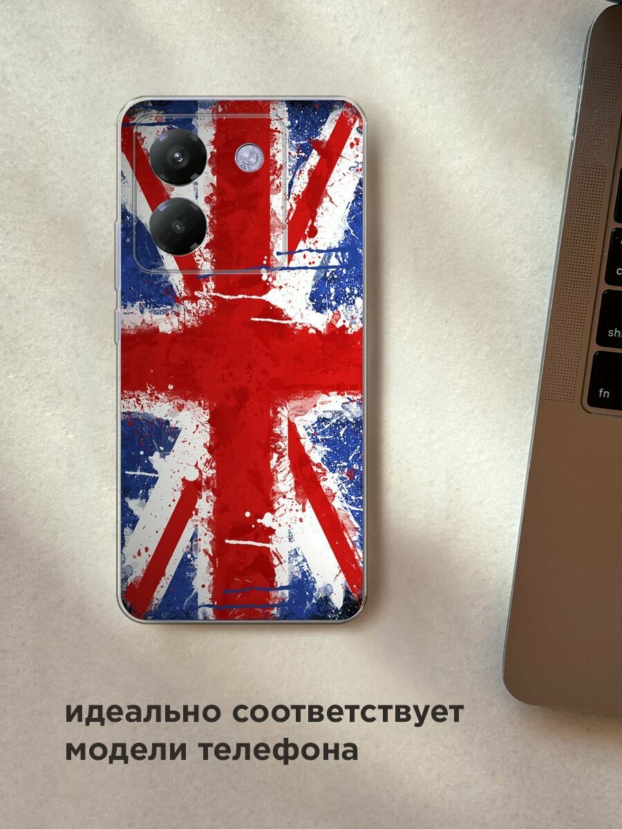 Чехол на Poco M7 Pro / Поко М7 Про с принтом "Флаг Великобритании 2" — фото 1