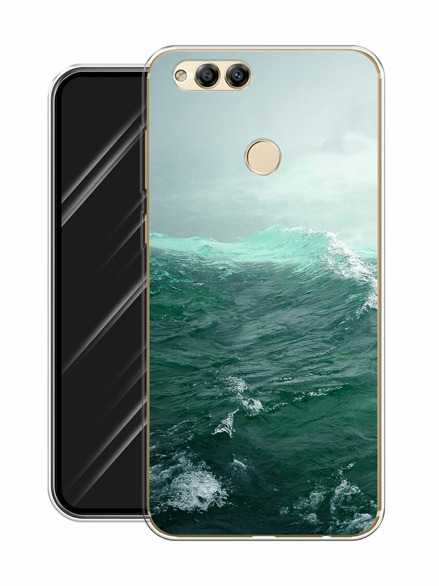 Силиконовый чехол на Honor 7X / Хонор 7Х с принтом "Волны 12" — фото 1