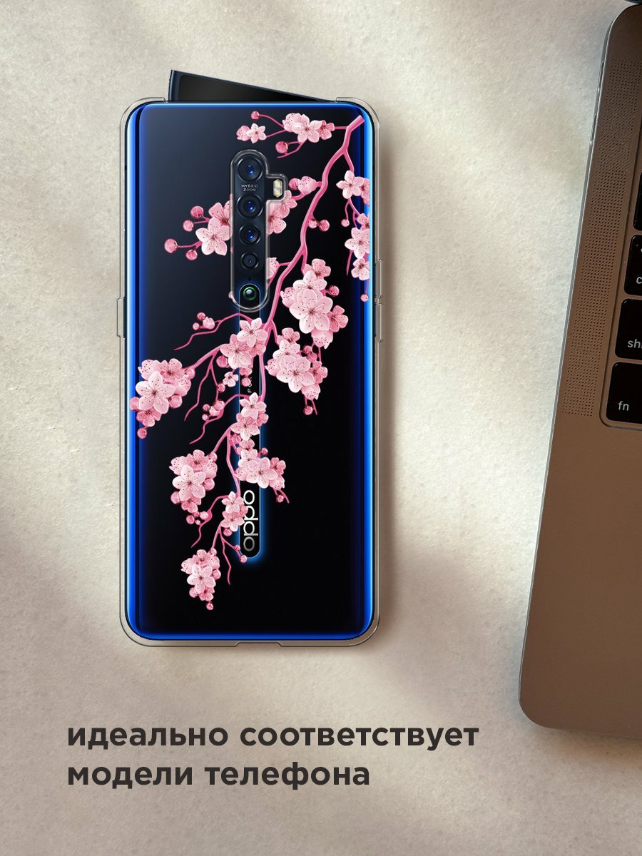 Чехол на Oppo Reno 2 / Оппо Рено 2 с принтом "Ветка сакуры 2" — фото 1