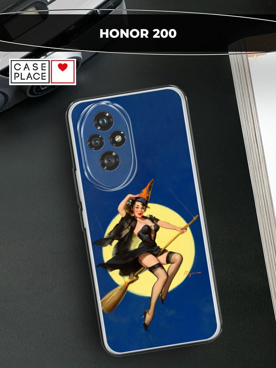 Силиконовый чехол на Honor 200 / Хонор 200 с принтом "Pin-Up Witch"