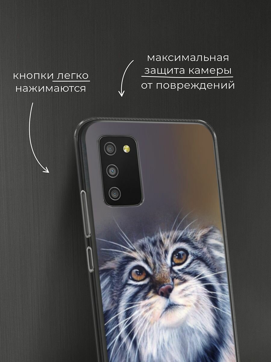 Чехол на Samsung Galaxy A02s / Самсунг Галакси A02s с принтом "Кот манул 2" — фото 1