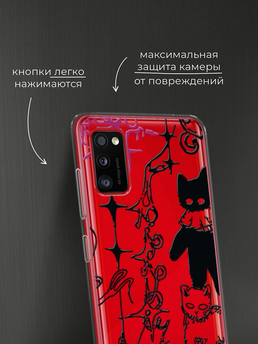 Чехол на Samsung Galaxy A41 / Самсунг Галакси А41 с принтом "Готические котики" — фото 1