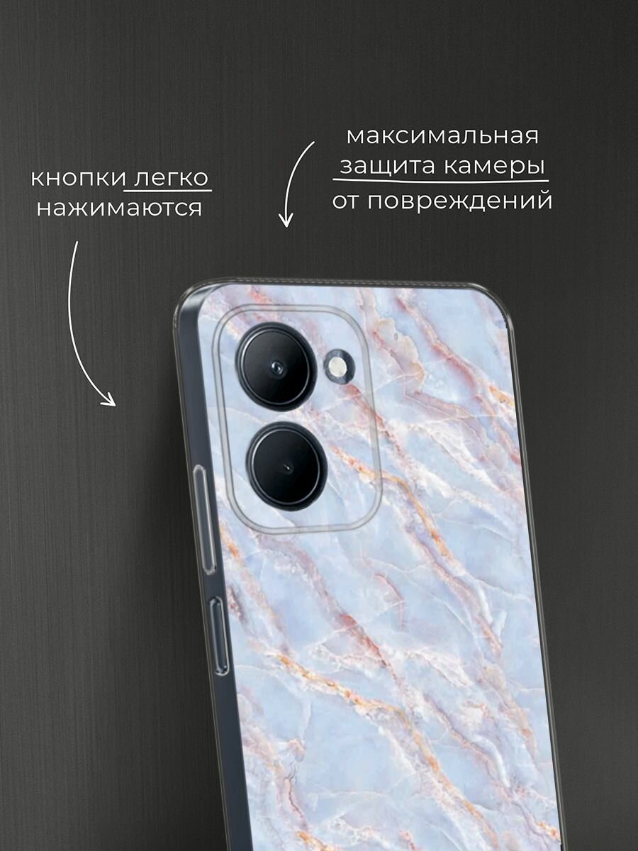 Чехол на Realme C33 / Реалми С33 с принтом "Сиреневый мрамор" — фото 1