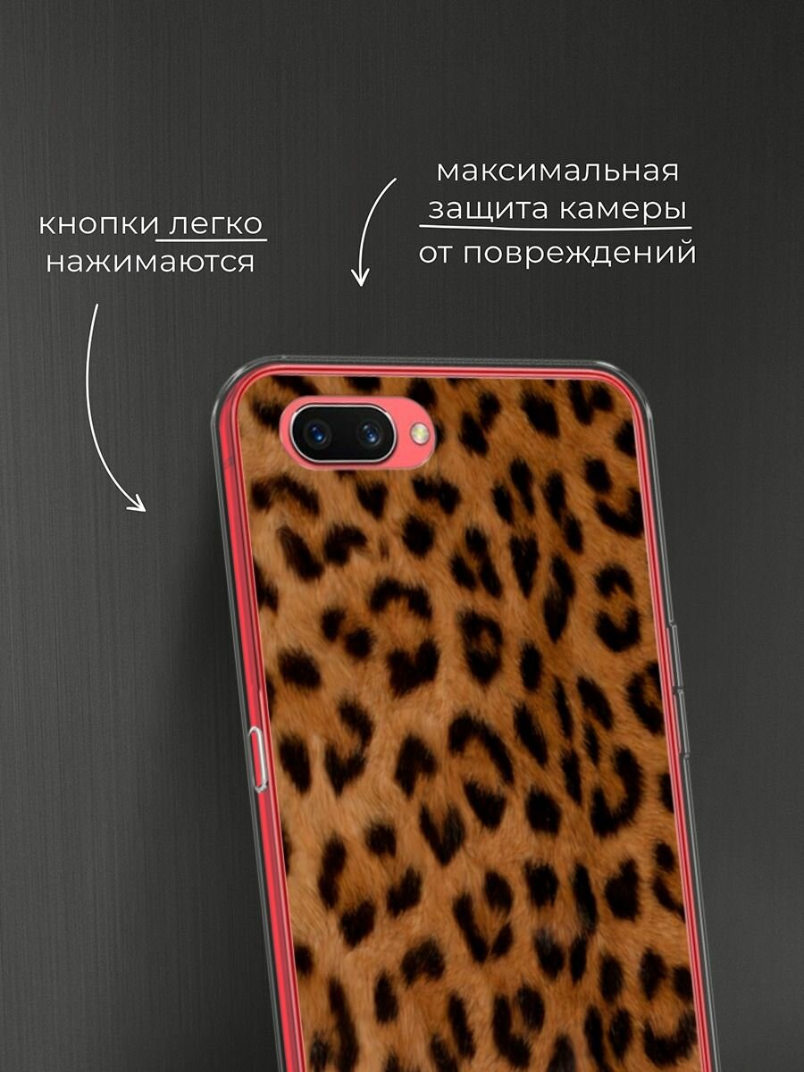 Силиконовый чехол на Oppo A3s / Oppo A3s с принтом "Мех леопарда" — фото 1
