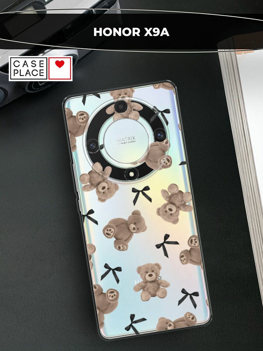 Чехол на Honor X9A / Хонор X9A с принтом "Плюшовые мишки 2", прозрачный