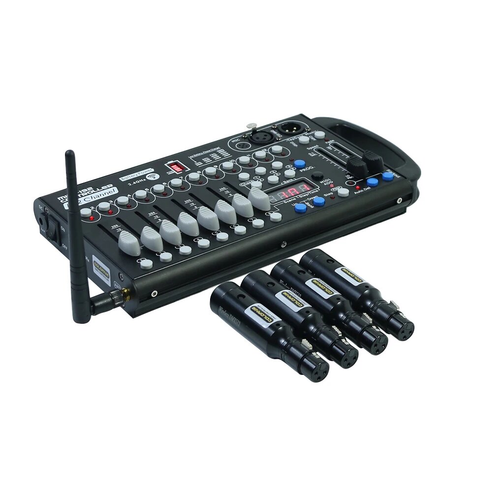 COLORNIE Беспроводной DMX контроллер 192 CH Европейская вилка (EU Plug), 1 Console and 4R