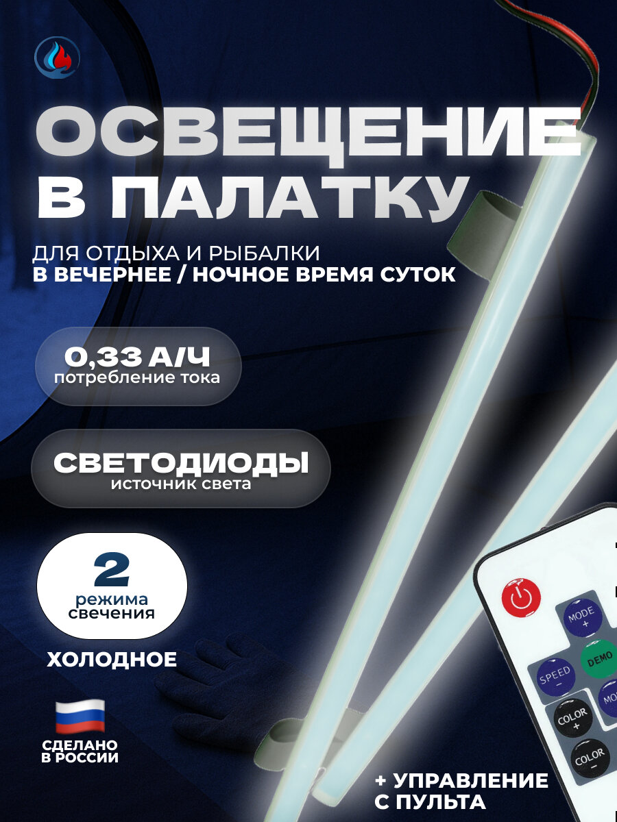 LED освещение Сибтермо с пультом ДУ для палаток холодное