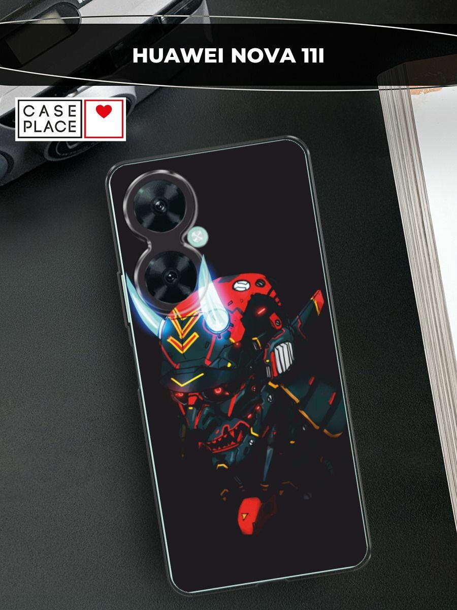 Чехол на Huawei Nova 11i / Хуавей Нова 11i с принтом "Неоновый самурай"