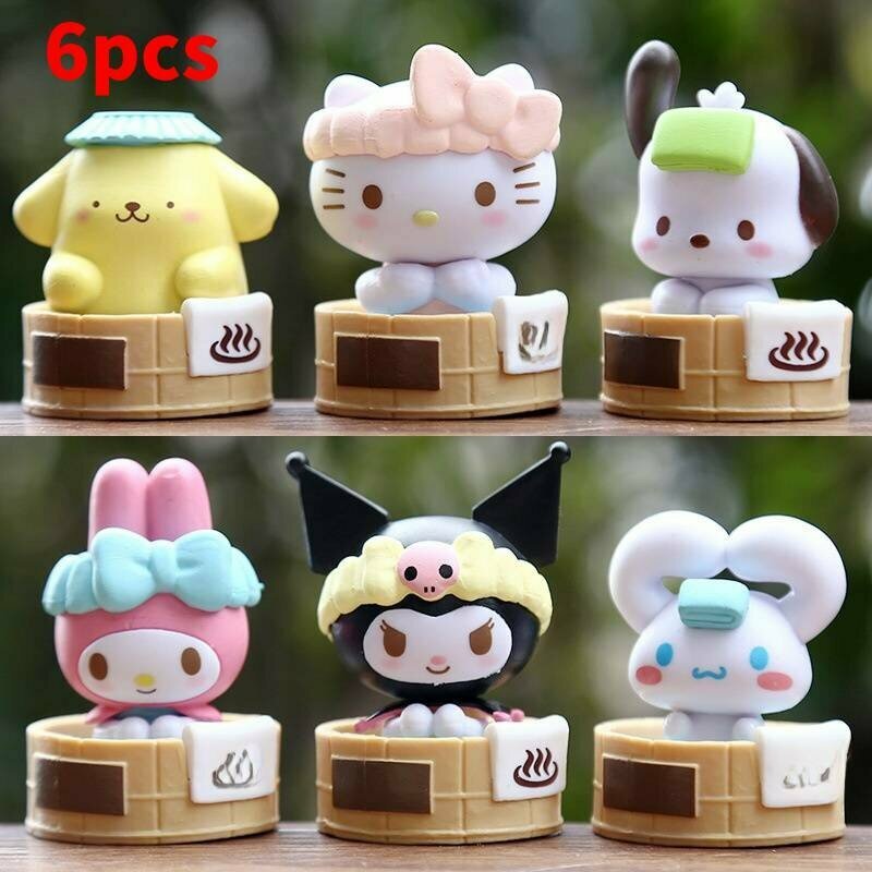 Sanrio PVC collectible figures are a delightful choice for kids' bath time and room decor. These charming figures feature beloved characters like Hello Kitty, My Melody, Kuromi, and more, crafted with high-quality PVC material to ensure