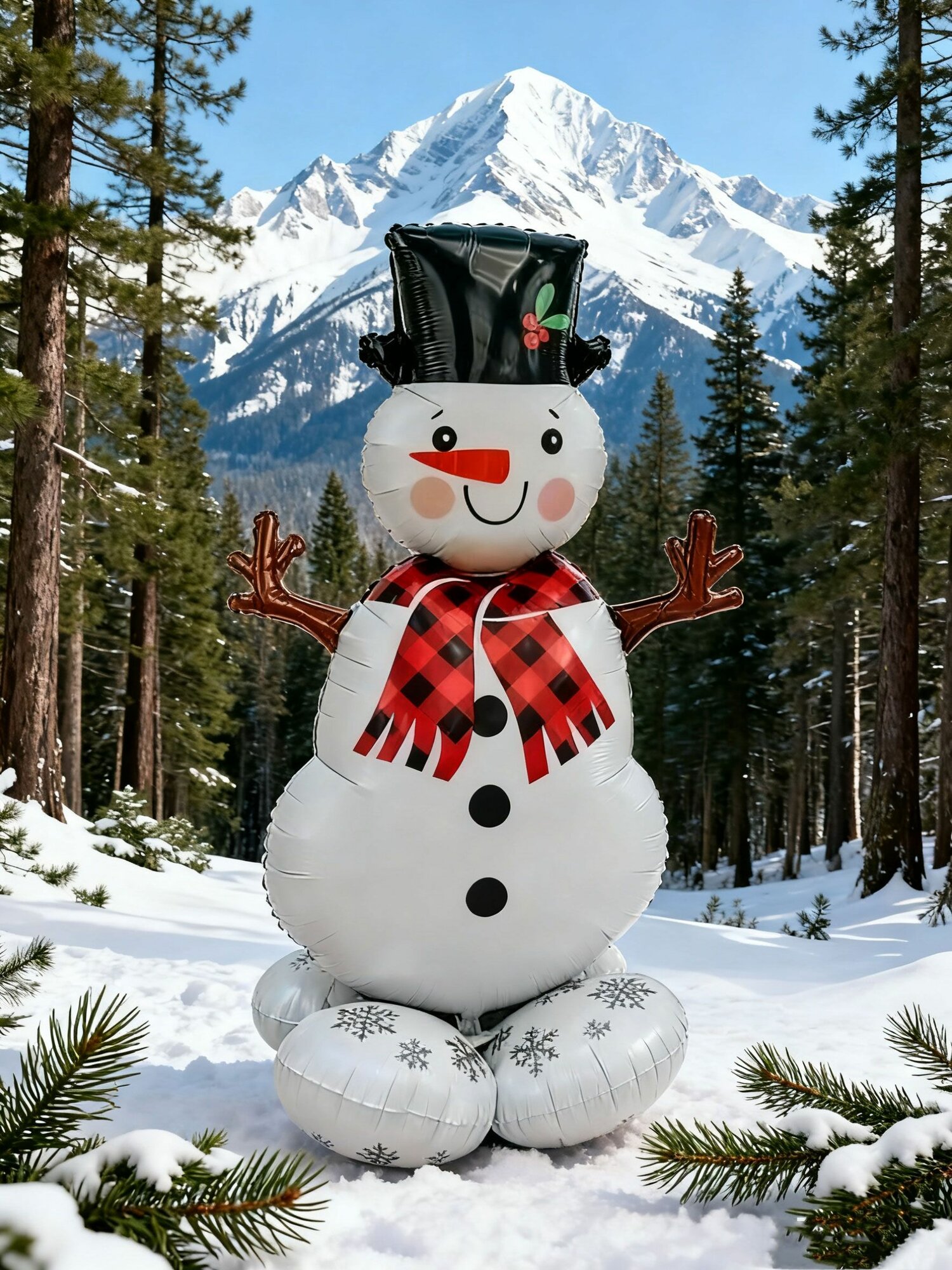 Фигура декоративная "Снеговик", надувная, для праздников, белая, 110,5 см — фото 1