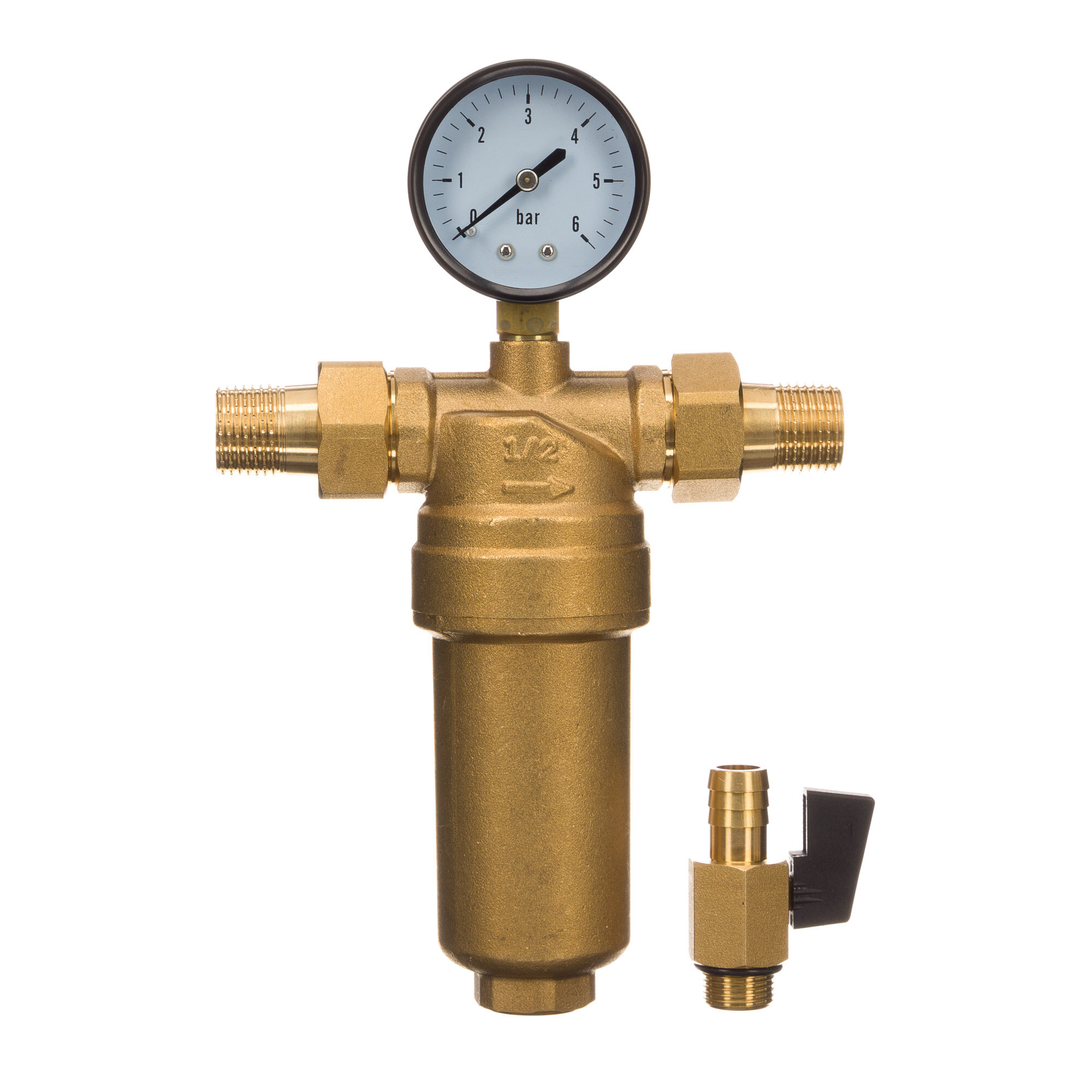 Фильтр с манометром 1/2" (для горячей воды) TST