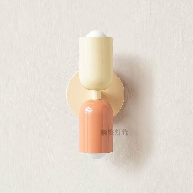 Настенный светильник BANMENG, двойная головка, Тёплый белый (2700-3500 K), Beige, Белый