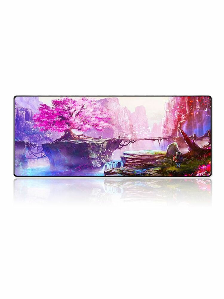 Японский коврик для мыши Sakura 900x400 XL клавиатура нескользящий офисный коврик для ноутбука
