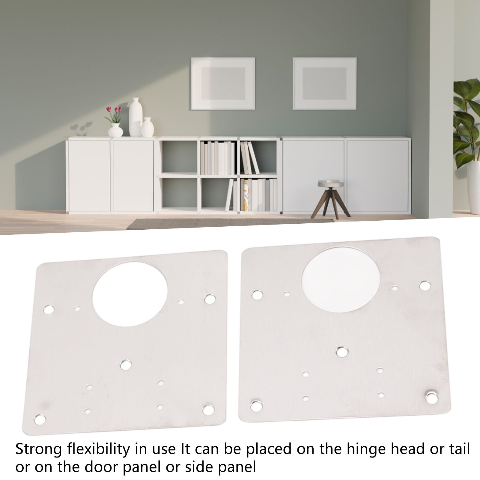 Крепежная пластина петли, 5 отверстий, кронштейны для ремонта петель из нержавеющей стали, прочные монтажные винты, аксессуары для ремонта петель для дверного шкафа