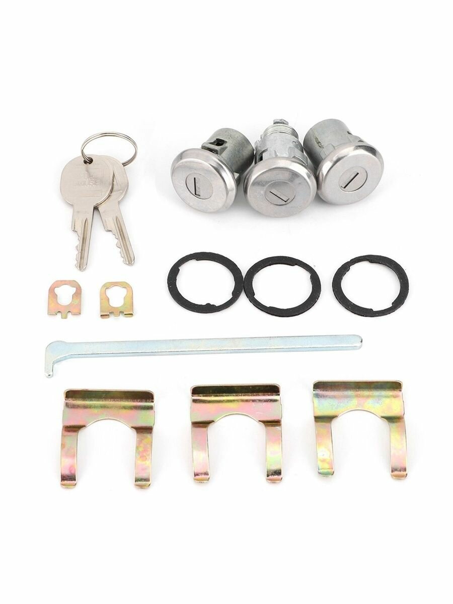 Замена замков для авто GM (дверь/багажник): OE 654394765282, комплект с 3 замками+2 ключами, подходит для Chevelle/Camaro, легко монтировать