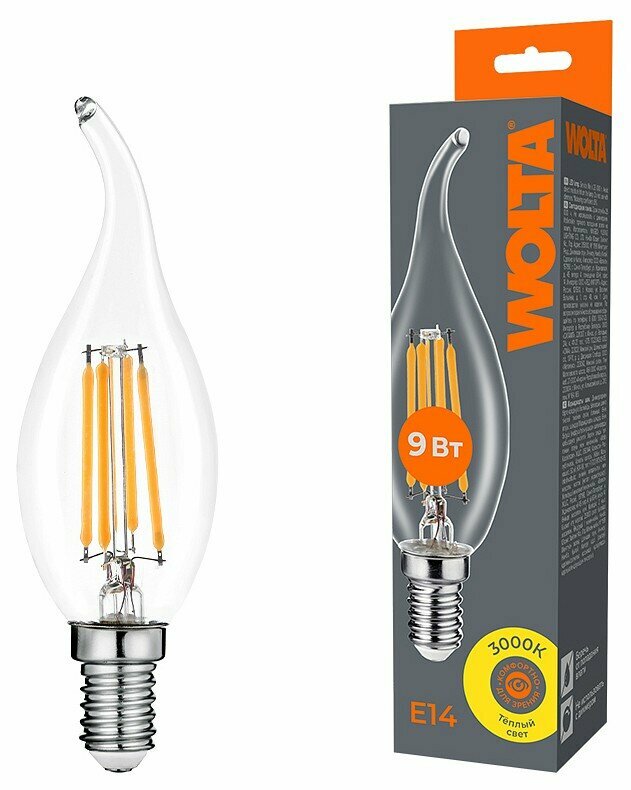 Лампа светодиодная Wolta E14 9Вт 3000K WF-CT35-9W3KE14